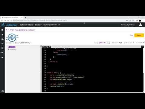 Array manipulations and sum || code zinger - YouTube
