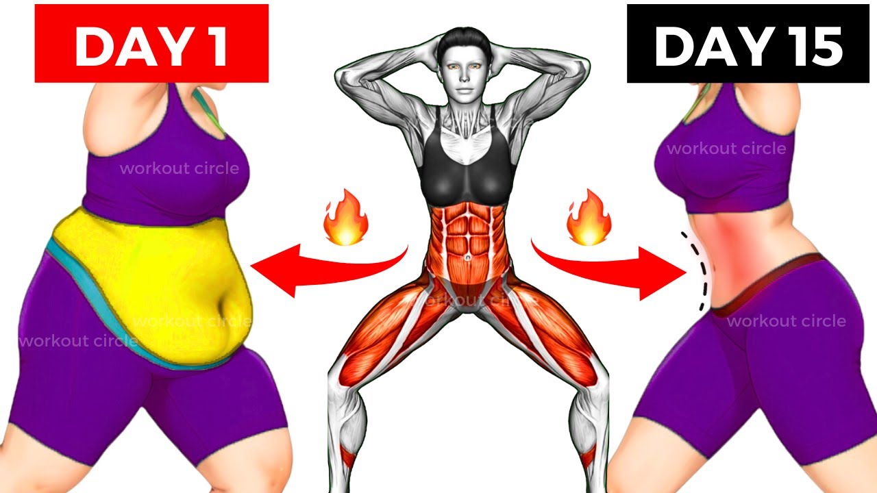 15 -exercises for a flat stomach | Toned Abs, a Slim Waist 🔥 BURN FAT ...