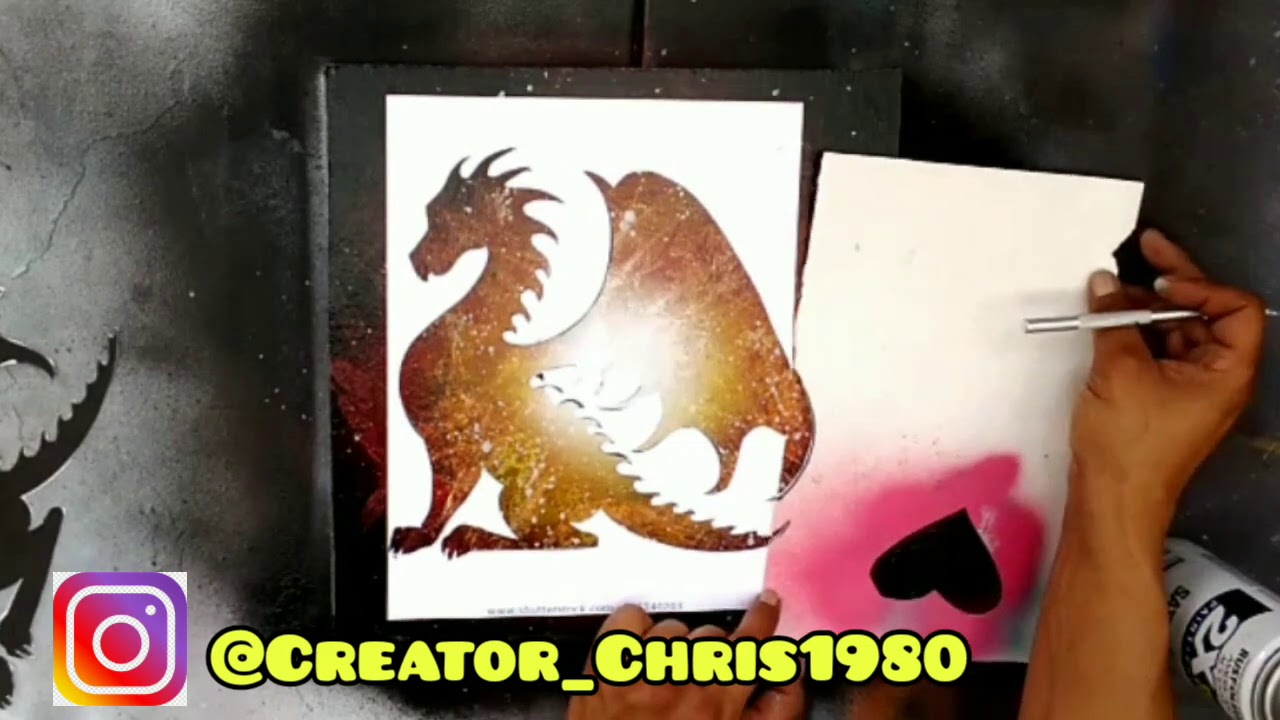 Spray paint art - Cosmic Dragon - YouTube