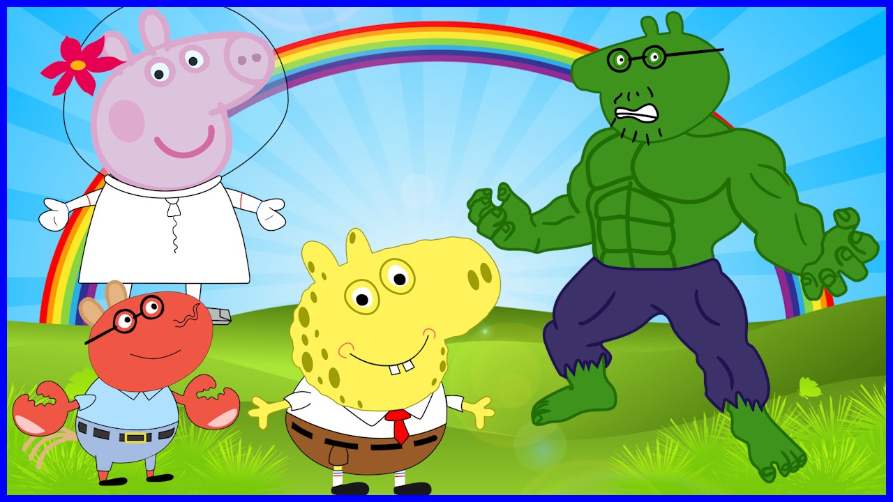 PEPPA PIG HULK VS SPONGE BOB SQUARE PANTS HULK VS ANGRY BIRDS NEW ...