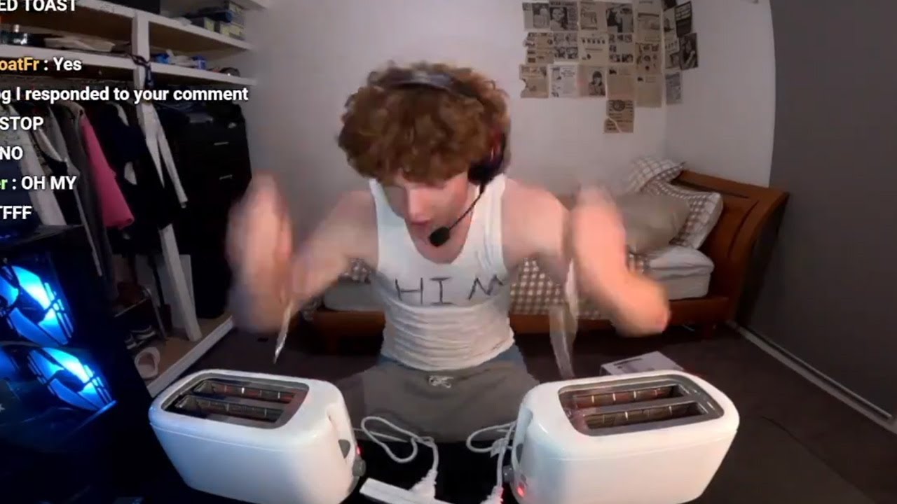 Streamer Almost Unalives Himself With a Toaster - YouTube