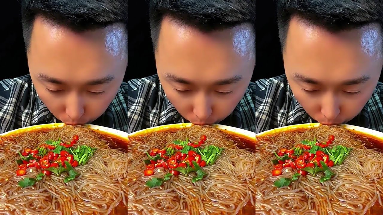 asmr eating noodles spicy delicious mukbang yummy - YouTube