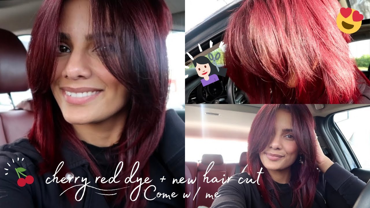 I cut and dyed my hair Cherry Red 🍒 * mini vlog :) *Arctic Fox hair dye ...