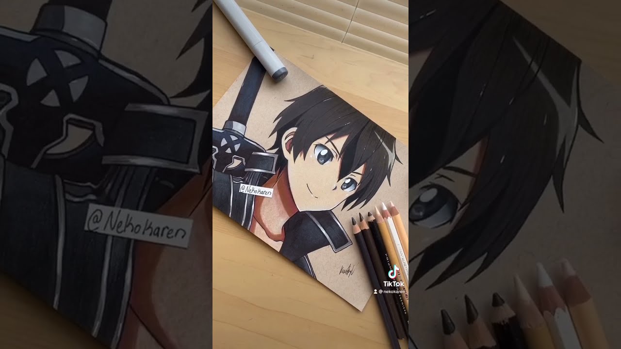 Nekokaren Kirito drawing (andreaspoly audio) - YouTube