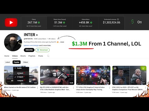 $1,303,924 With 1 Faceless GTA Theme Channel - Just Copy Him (YouTube Automation Guide)