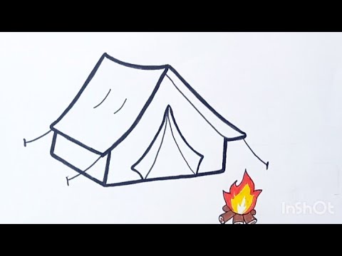 easy tent drawing||step by step drawing for kids and beginners #drawing ...