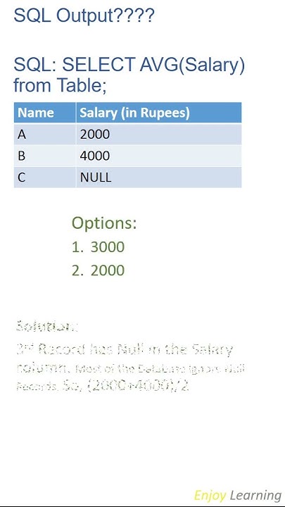 SQL - Question #1 - Average - YouTube
