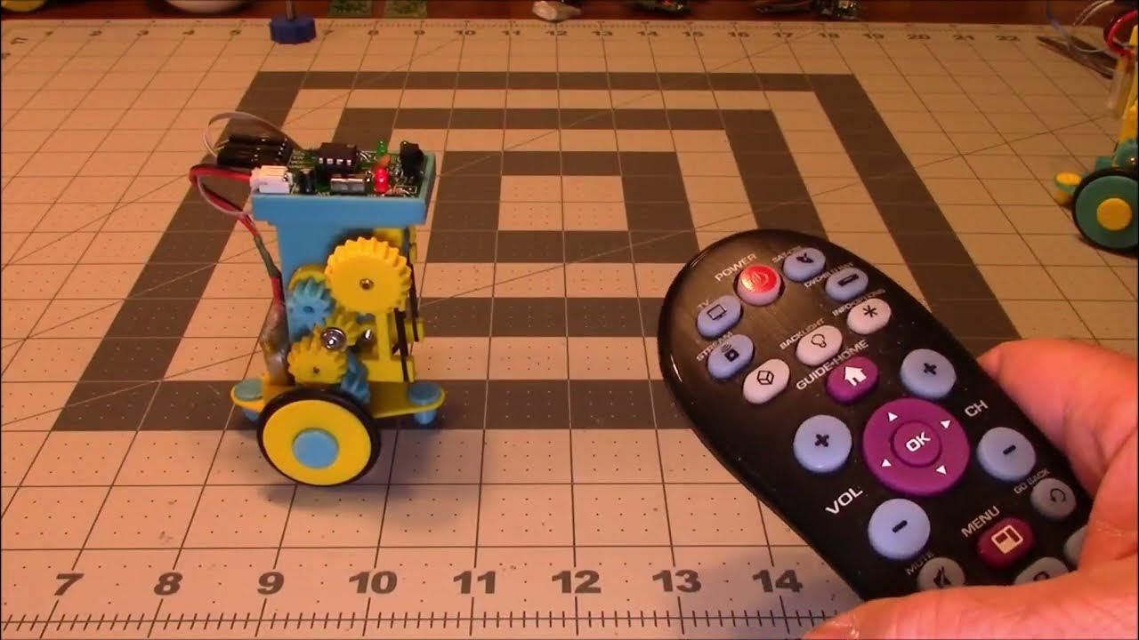 Single motor infrared controlled robot toy with Picaxe or Attiny85 - YouTube