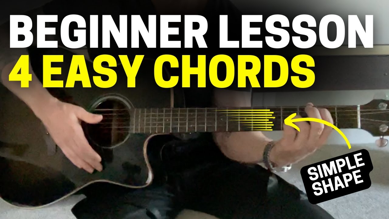 Beginner Guitar Lesson With Easy 4-Chord Trick - YouTube