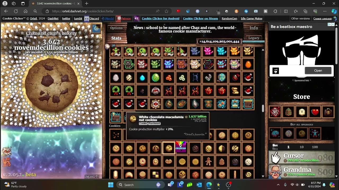 Showing off my cookie clicker save 2: UPDATE (CODE IN DESCRIPTION ...