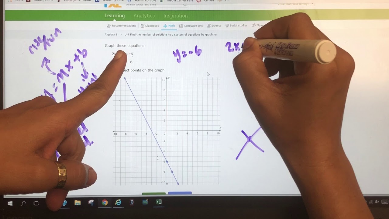 IXL Graphing Systems and Number of Solutions - YouTube