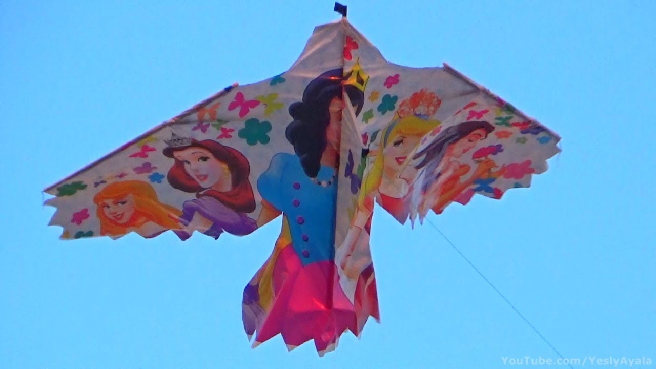 VOLANDO UN PAPALOTE DE PRINCESAS EN LA PLAYA | COMETA - YouTube
