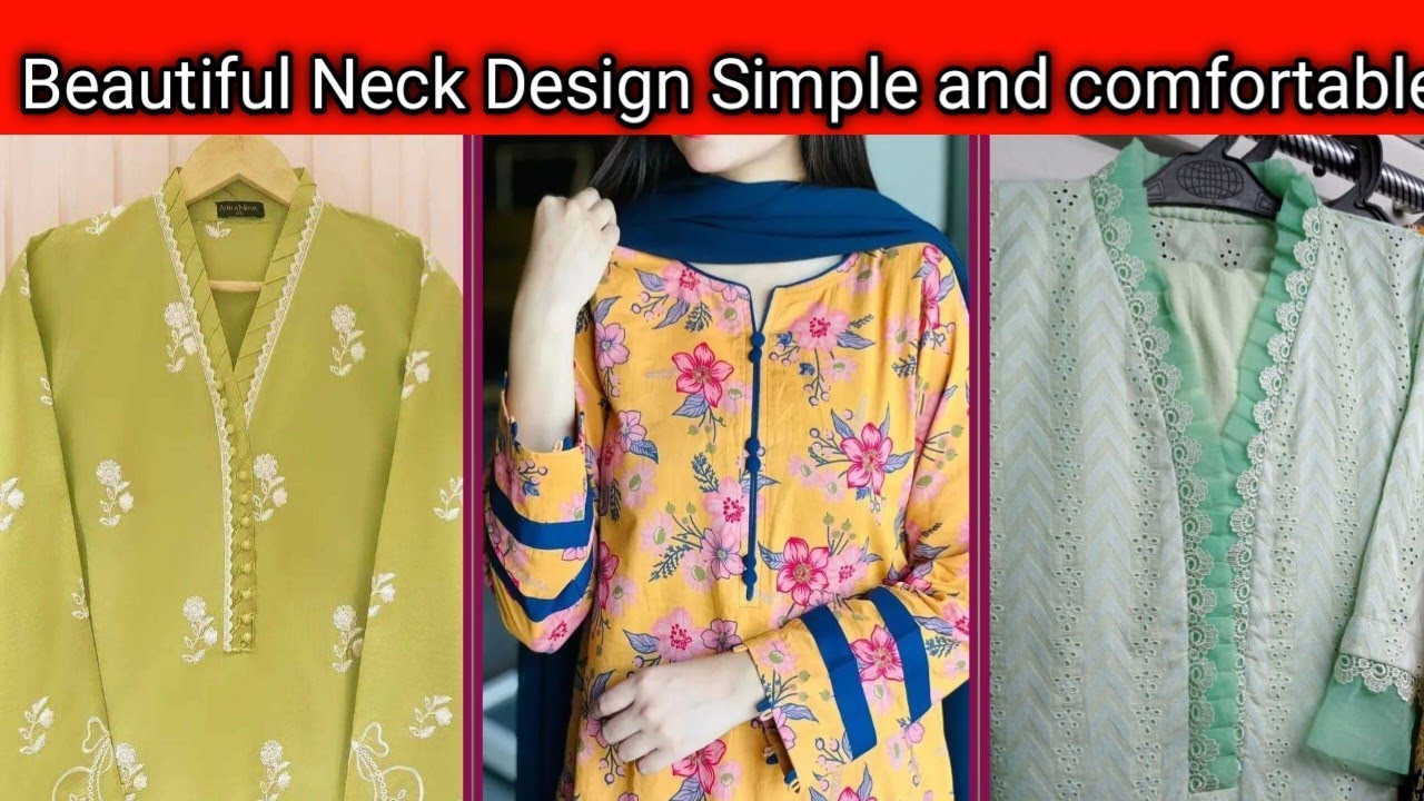 Beautiful Neck Design Elegant And Simple # Stitching With Less - YouTube