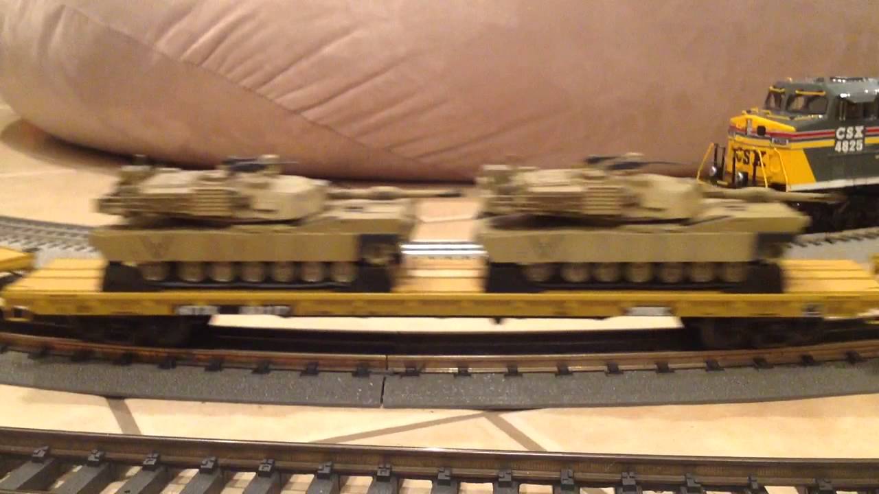 MTH GHWB 4141 SD70ACe, CSX ES44 and NS ES44 Military Tank Consist - YouTube