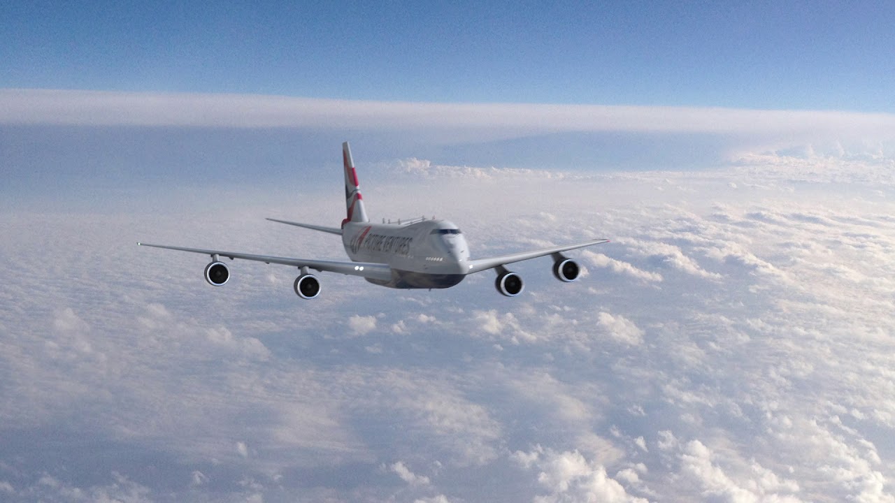 CG Jumbo Jet Flyby with Picture Ventures Logo - YouTube