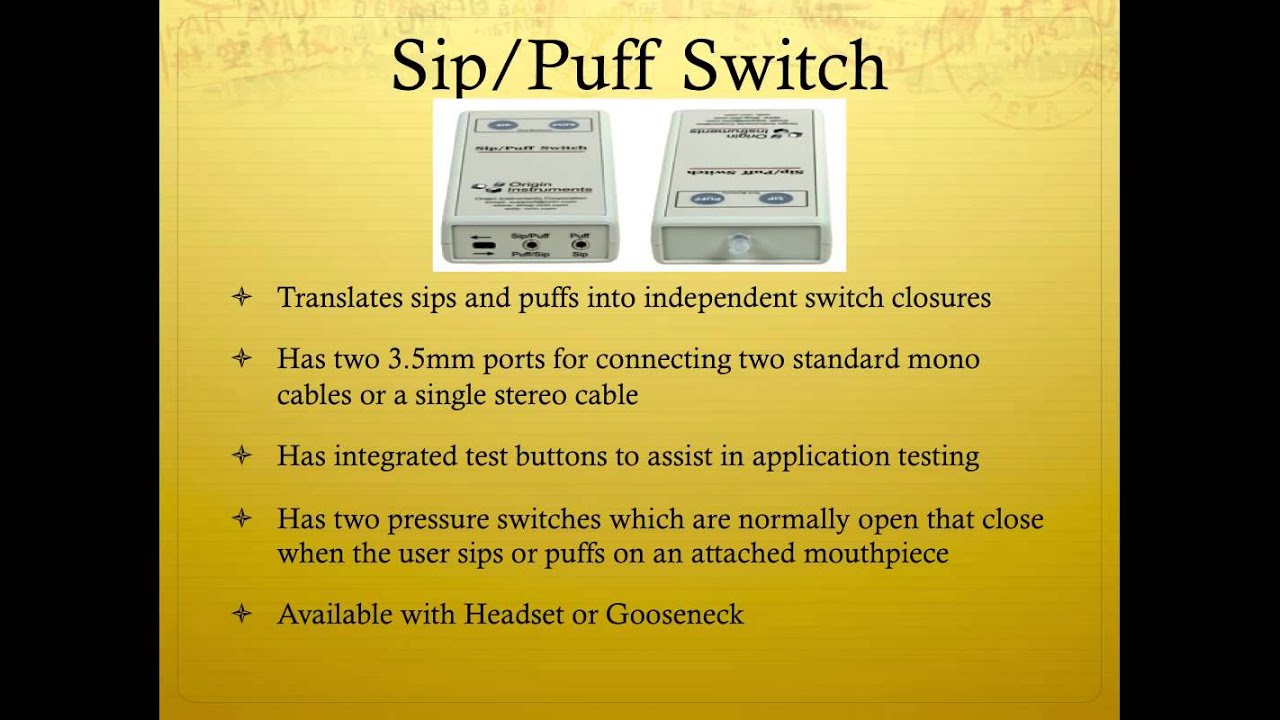 Sip and Puff Devices: A Comprehensive Review - YouTube