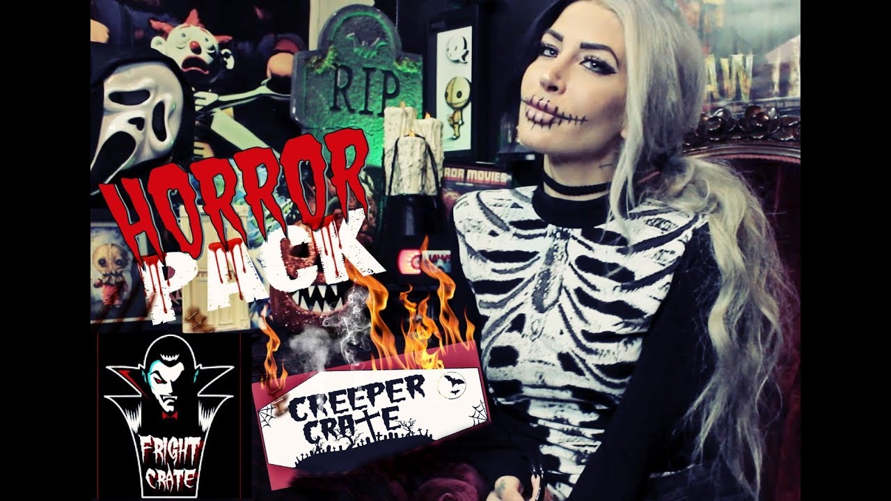 October 2017 Unboxing - Creeper Crate, Horror Pack, Fright Crate - YouTube