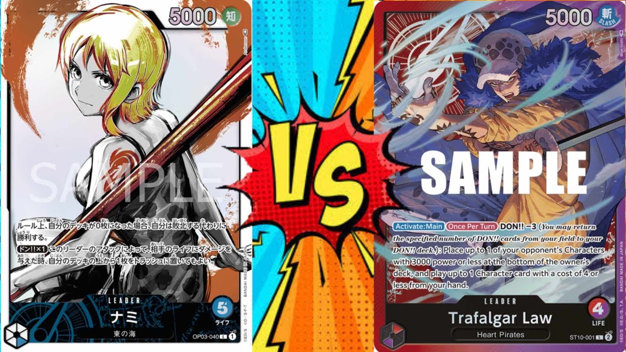 OP07 Blue Nami VS Red/Purple Law #onepiece #onepiececardgame #allblue ...