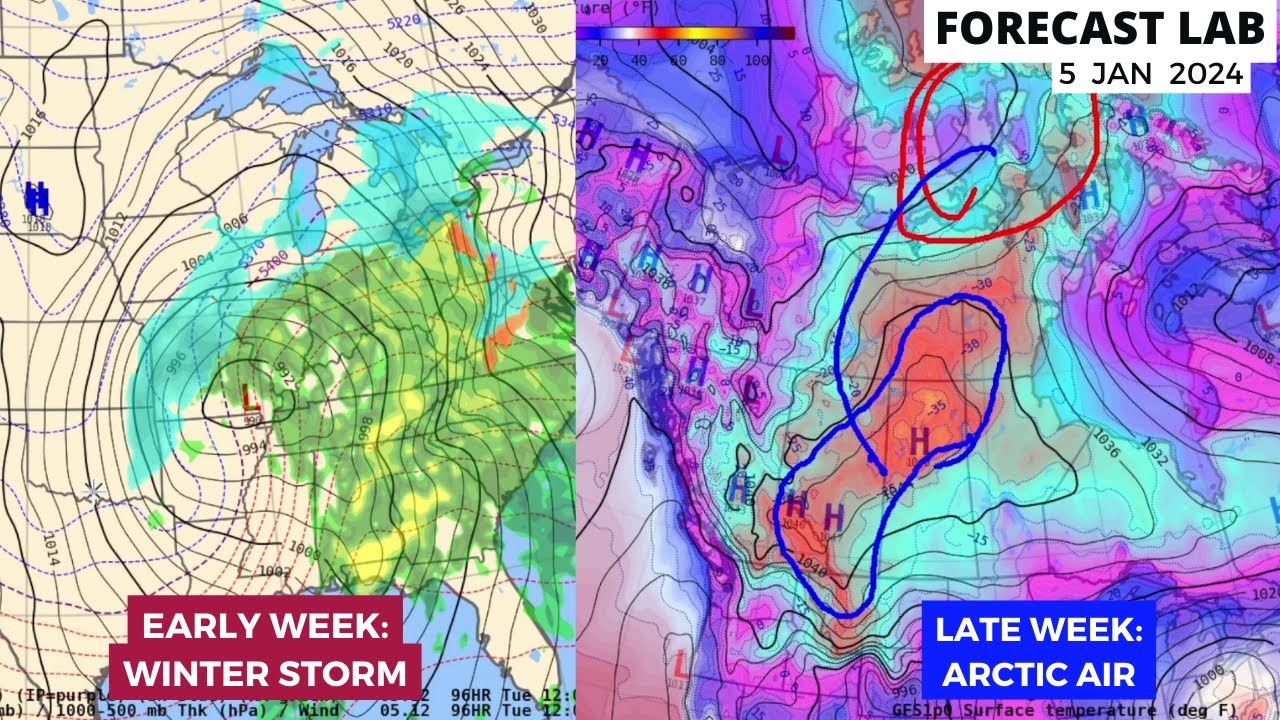 Fri 1/5/24 - Tracking the arctic air core | Midwest winter storm ...