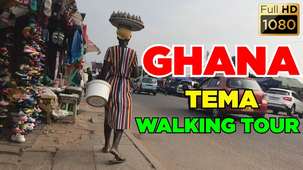 Crowded market in Tema, Ghana - YouTube