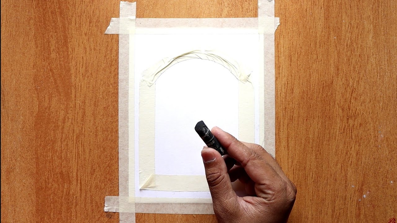 Moonlight window scenery drawing / Easy oil pastel drawing for ...