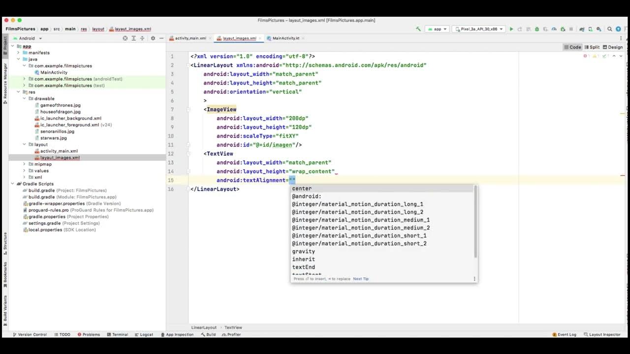Interface de usuario - Crear un GridView con imágenes mediante Kotlin - YouTube