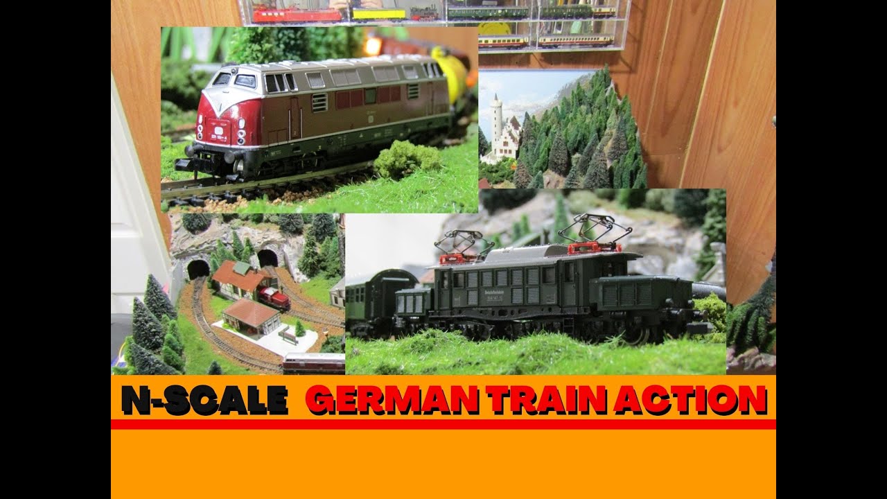 N-Scale German Train Action: V200 and Class 194 "Crocodile" - YouTube