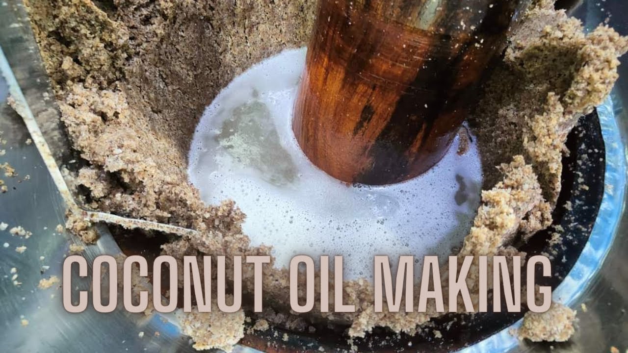 Coconut Oil Making Process/ Cold Pressed Coconut Oil/ Wood Gani - YouTube
