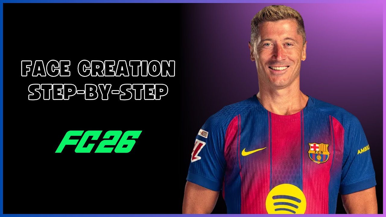 How to create ROBERT LEWANDOWSKI in EA FC 26 - TUTORIAL Face Creation ...