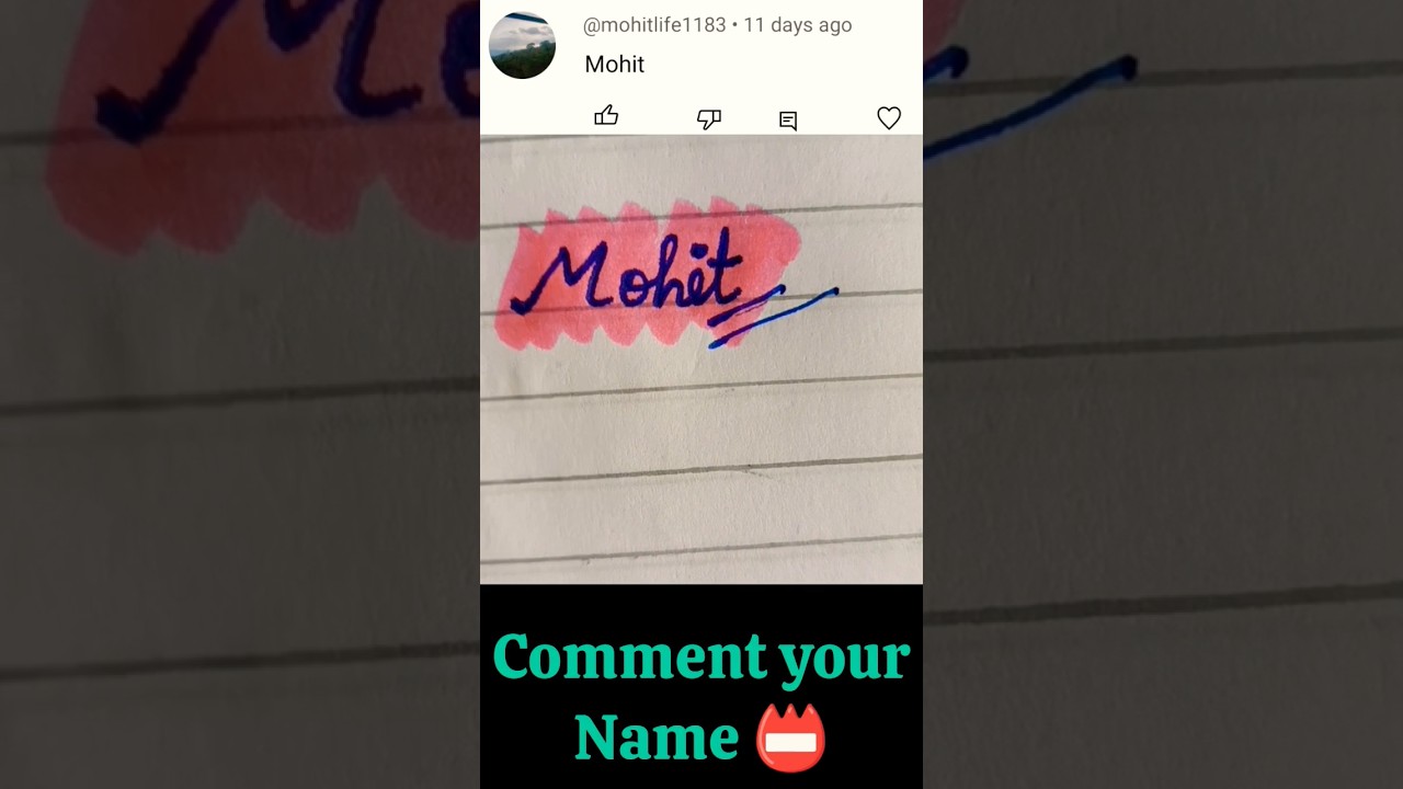 Mohit name written #shorts #shortvideo #handwriting - YouTube