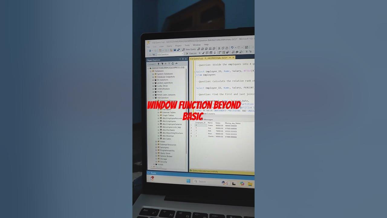 SQL window function beyond basic - YouTube