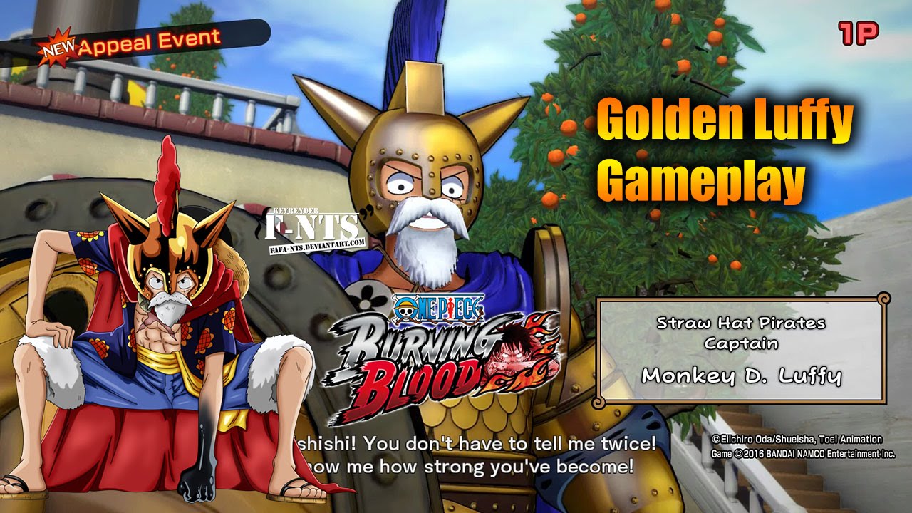 One Piece Burning Blood - Golden Luffy [DLC] Gameplay - YouTube