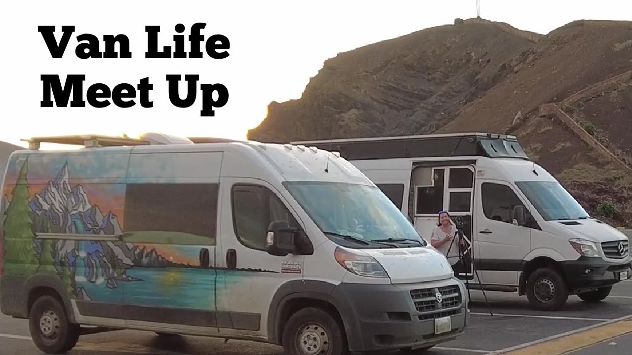 Van Life Meet Up - Another Volcano Adventure and Snow stares into a ...