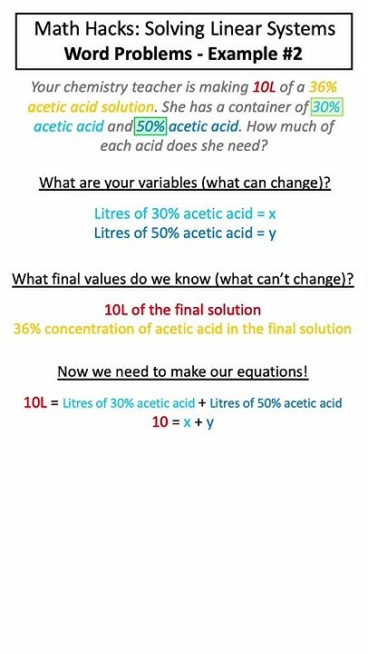Math Hacks: Solving Linear Systems - Word Problems #2 - YouTube