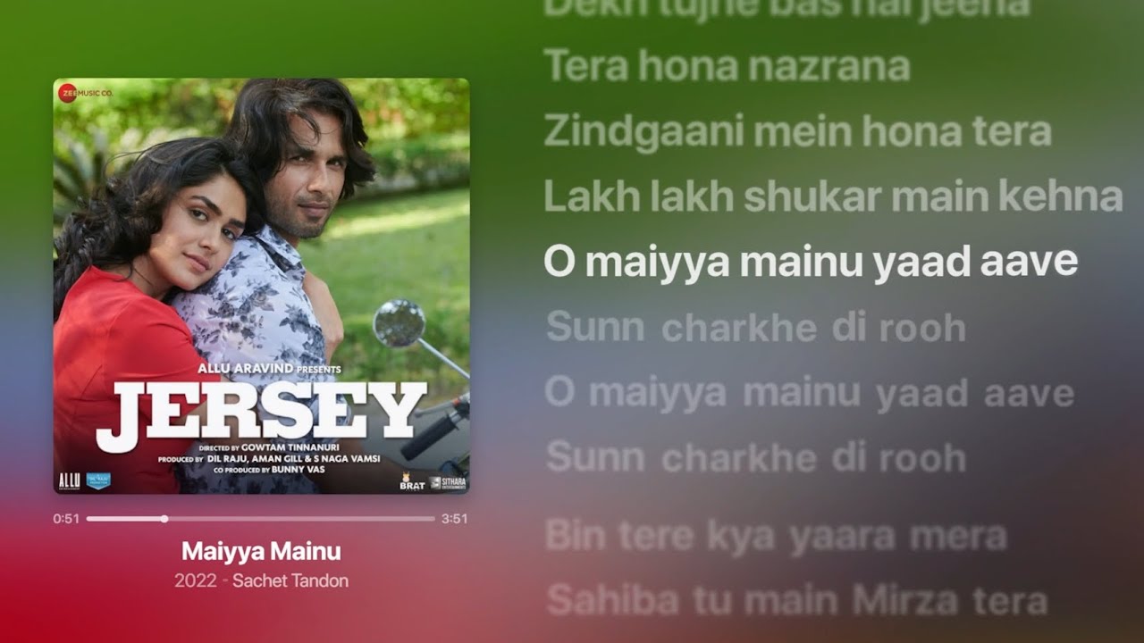 Sachet Tandon - Maiyya Mainu (Lyrics) - YouTube