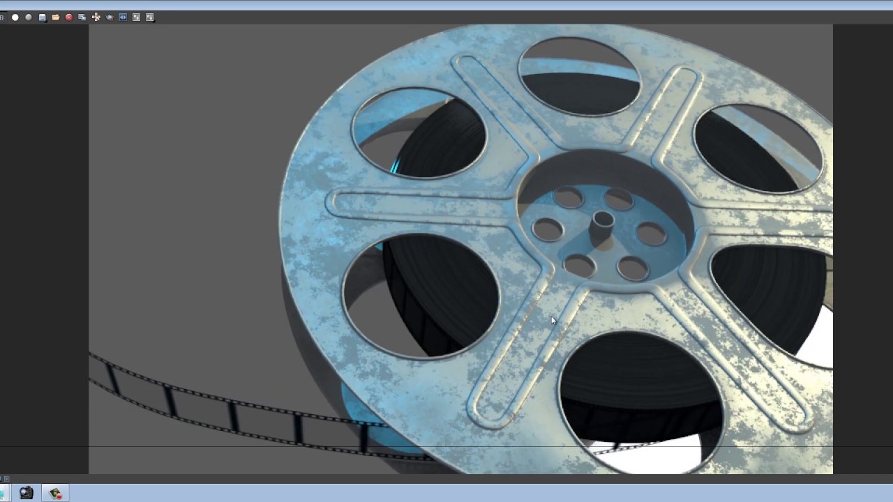 Film Reel 3d model * 3Ds Max VRay texturing with Substance Painter ...