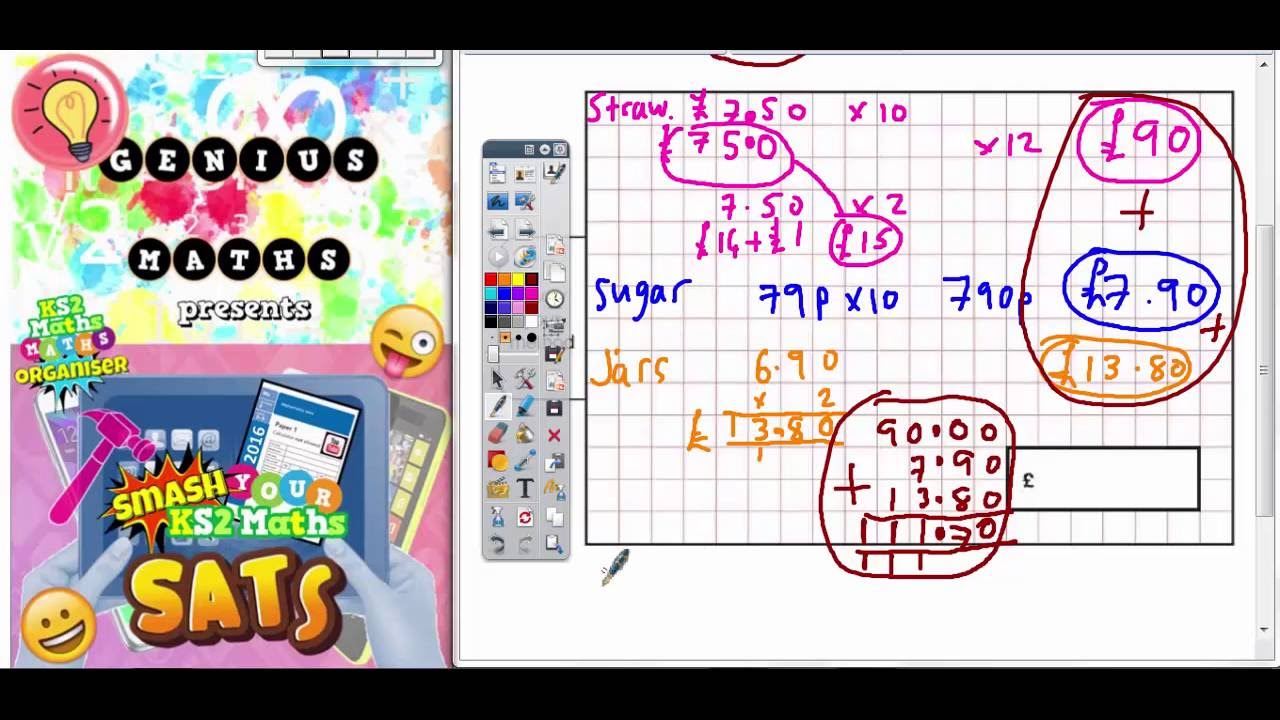 SATs 2016 Maths KS2 Maths Paper 2 Question 19 - YouTube