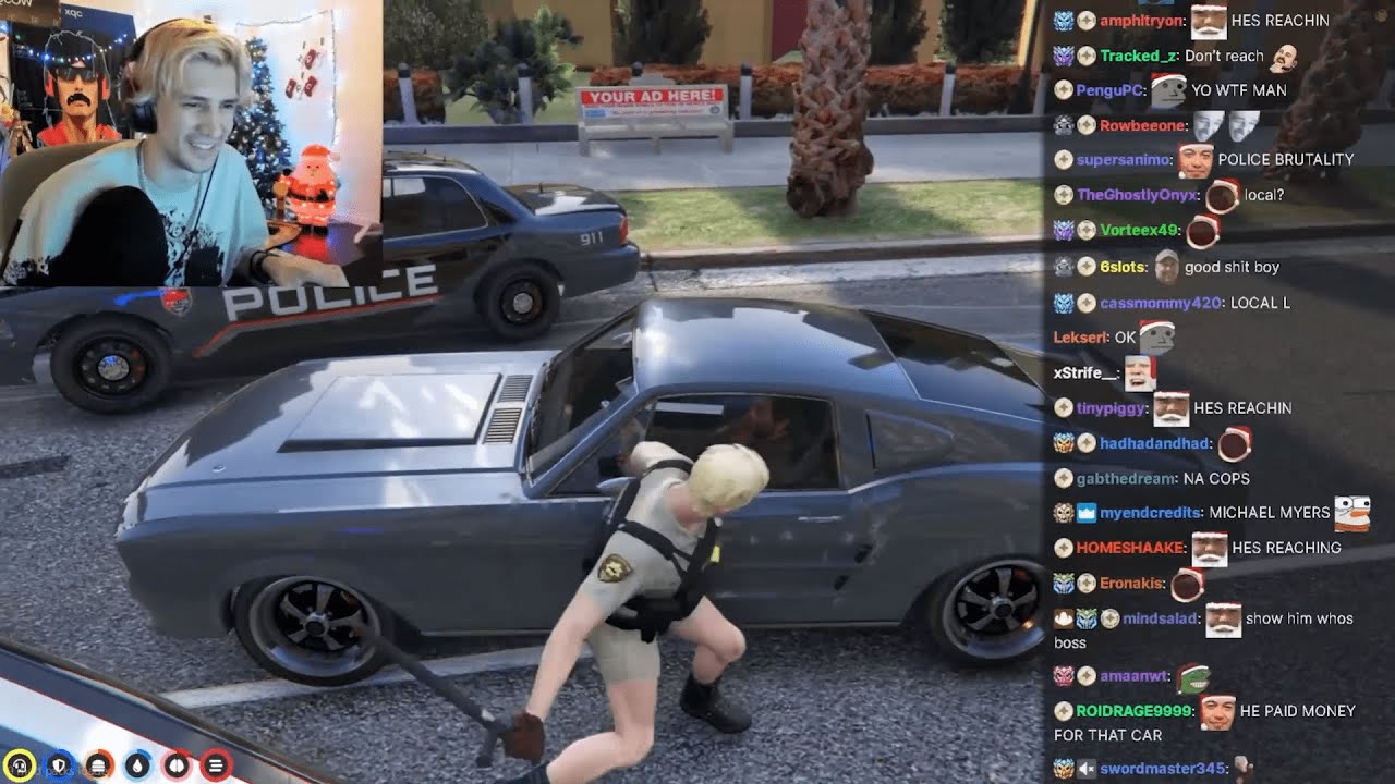 xQc using his Cops Brutality to GIGACHAD Driver - YouTube