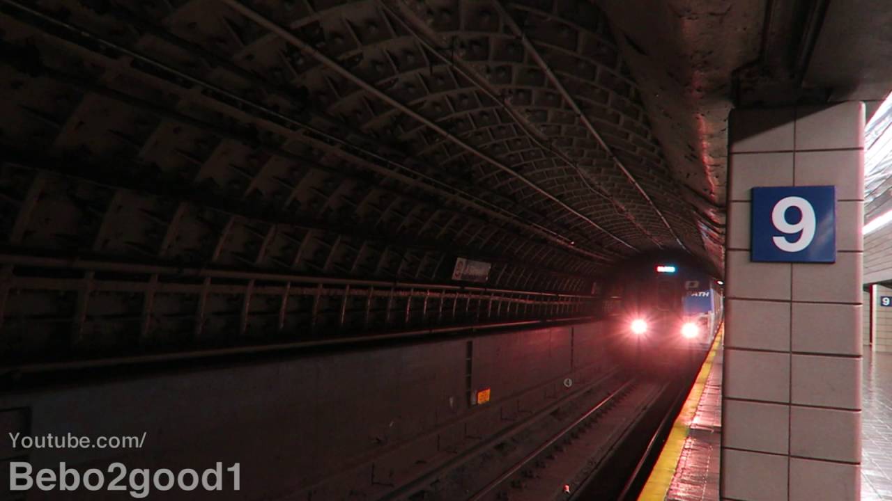 PATH Rail: Two 33rd Street Trains at W. 9th Street - PATH - YouTube