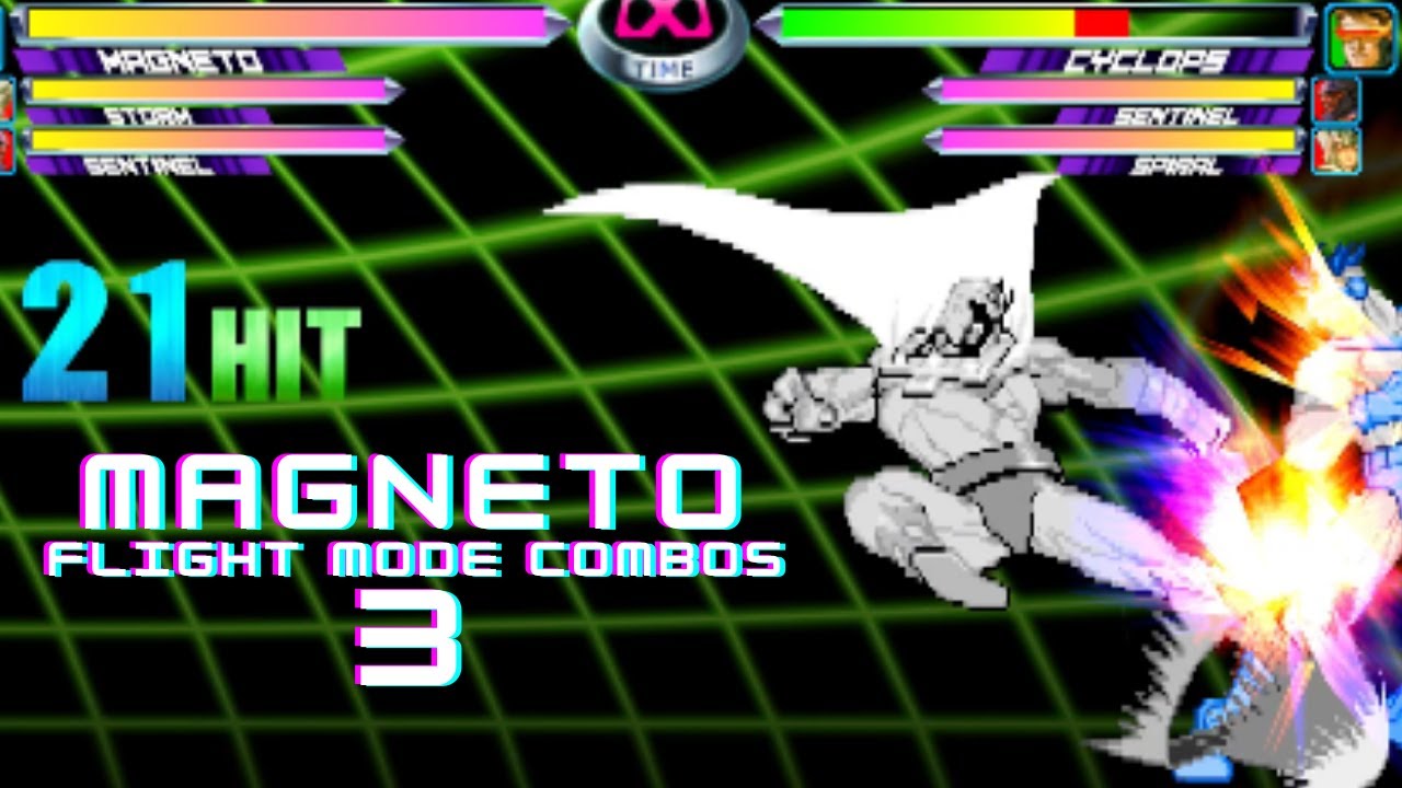 MvC2 - Magneto Quick Flight Mode Combos 3 - YouTube