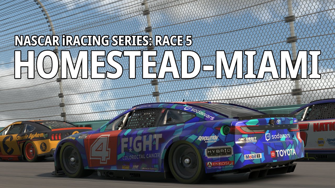 NASCAR iRacing Series @ Homestead-Miami - Round 6 (Full Race) - YouTube