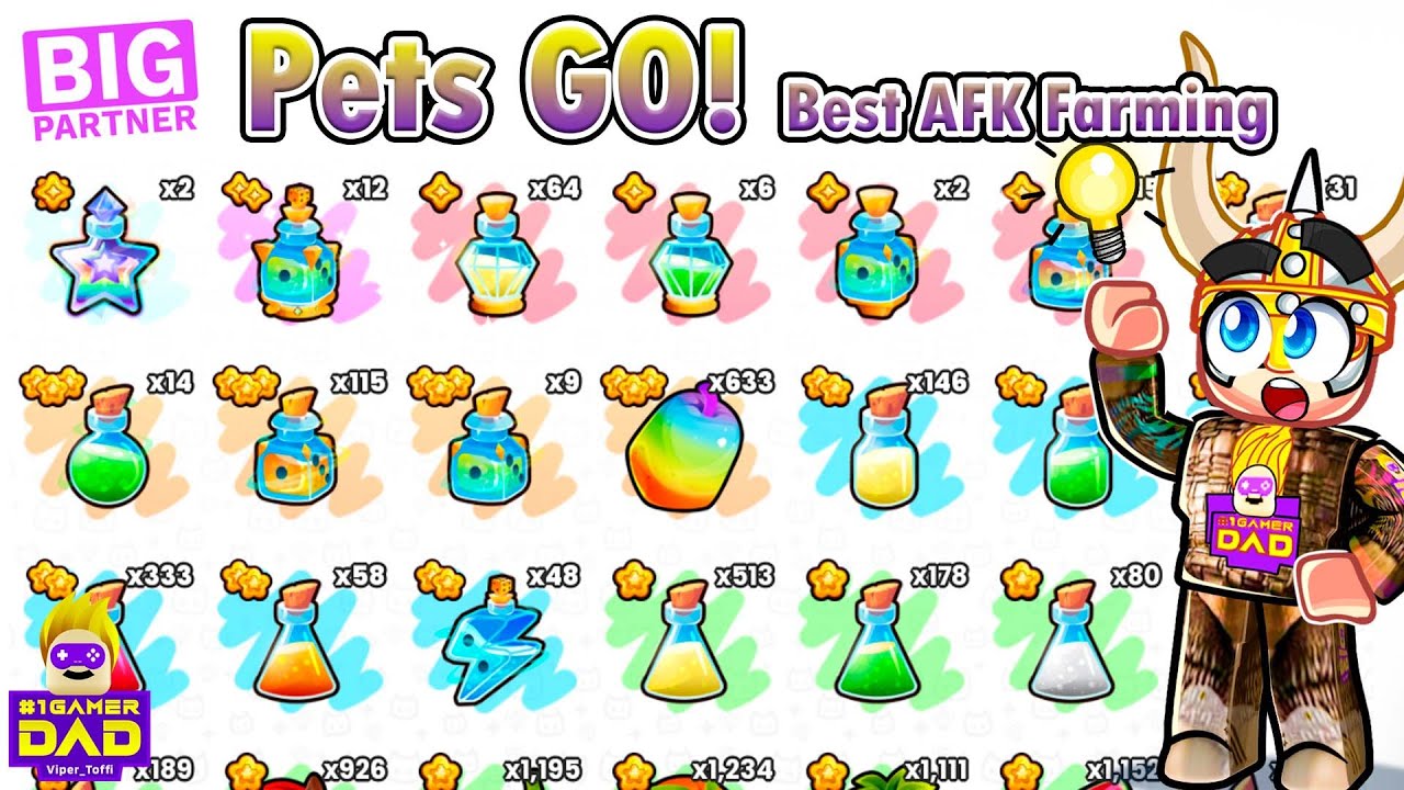 Best way to AFK farm for Items Potions and Fruits in Pets GO - YouTube