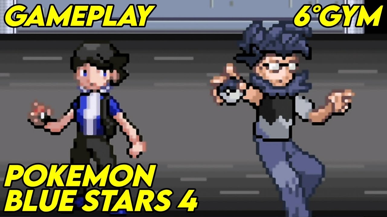 pokemon blue stars 4 gameplay (6° gym) - rom hack pokemon gba - YouTube