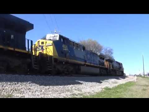 CSX 3293, 486, and 3192 Lead an Empty Grain Train on 3/4/18 - YouTube