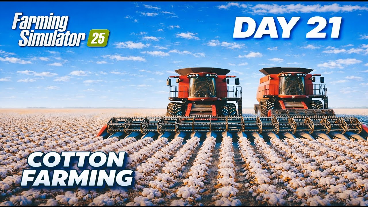 TODAY HARVESTING OUR BIGGEST COTTON FARM | DAY21 | FARMING SIMULATOR 25 ...