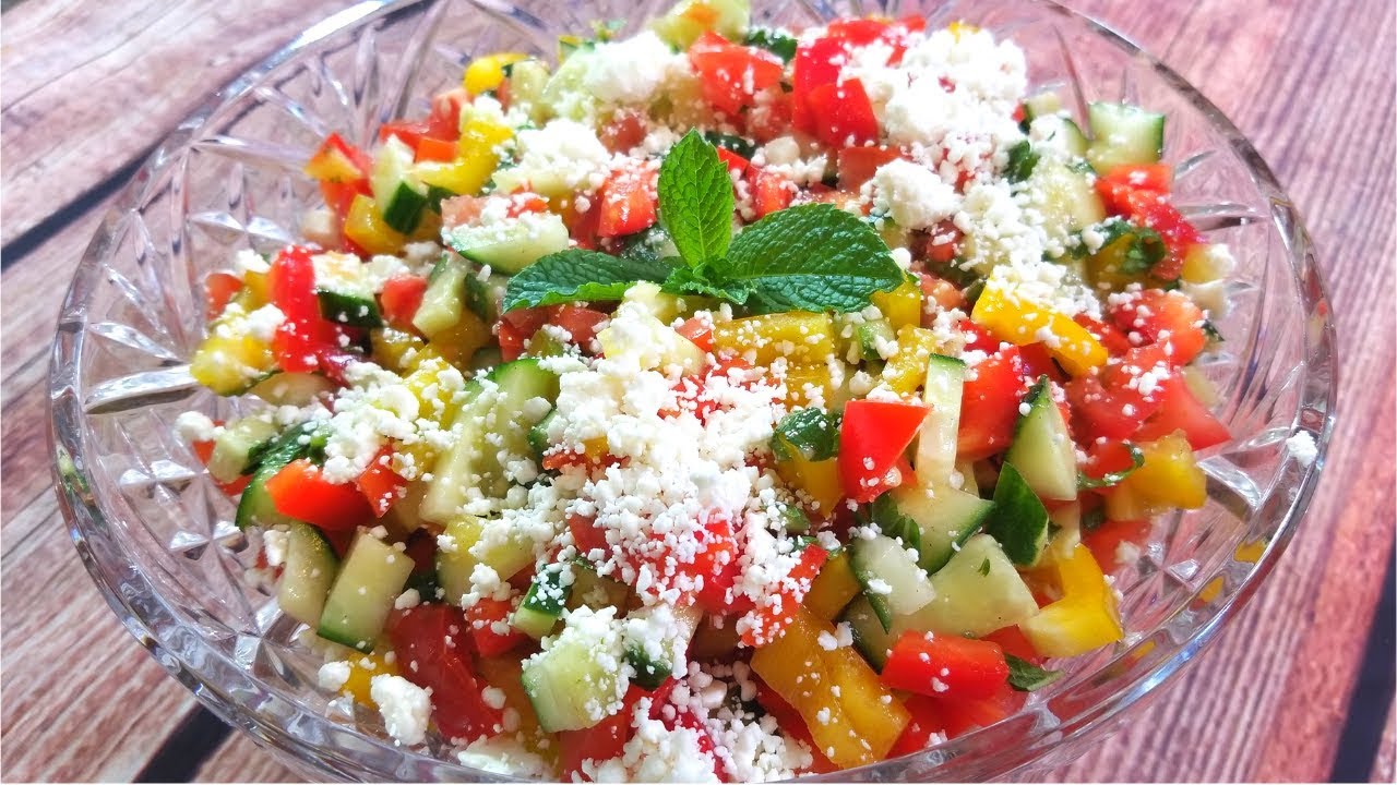Salad with Mint and Feta - YouTube