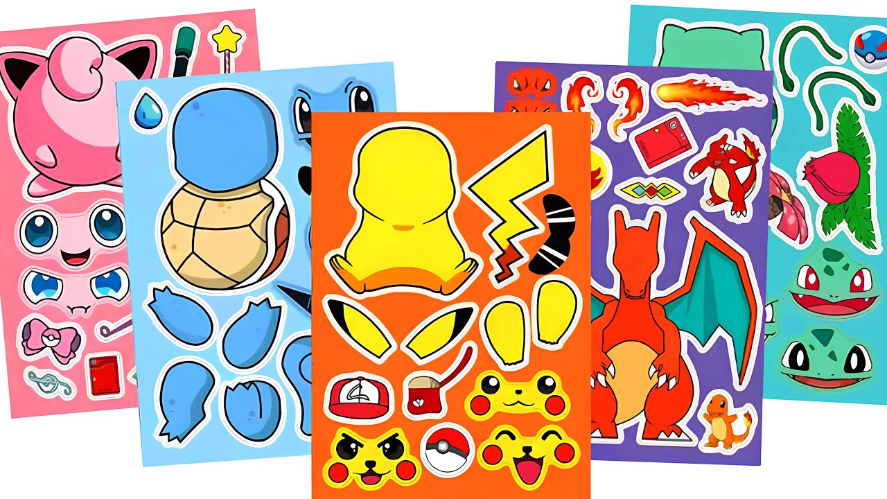 [ToyASMR] Decorate with Sticker Book Pokemon #paperdiy #asmr #pokemon ...