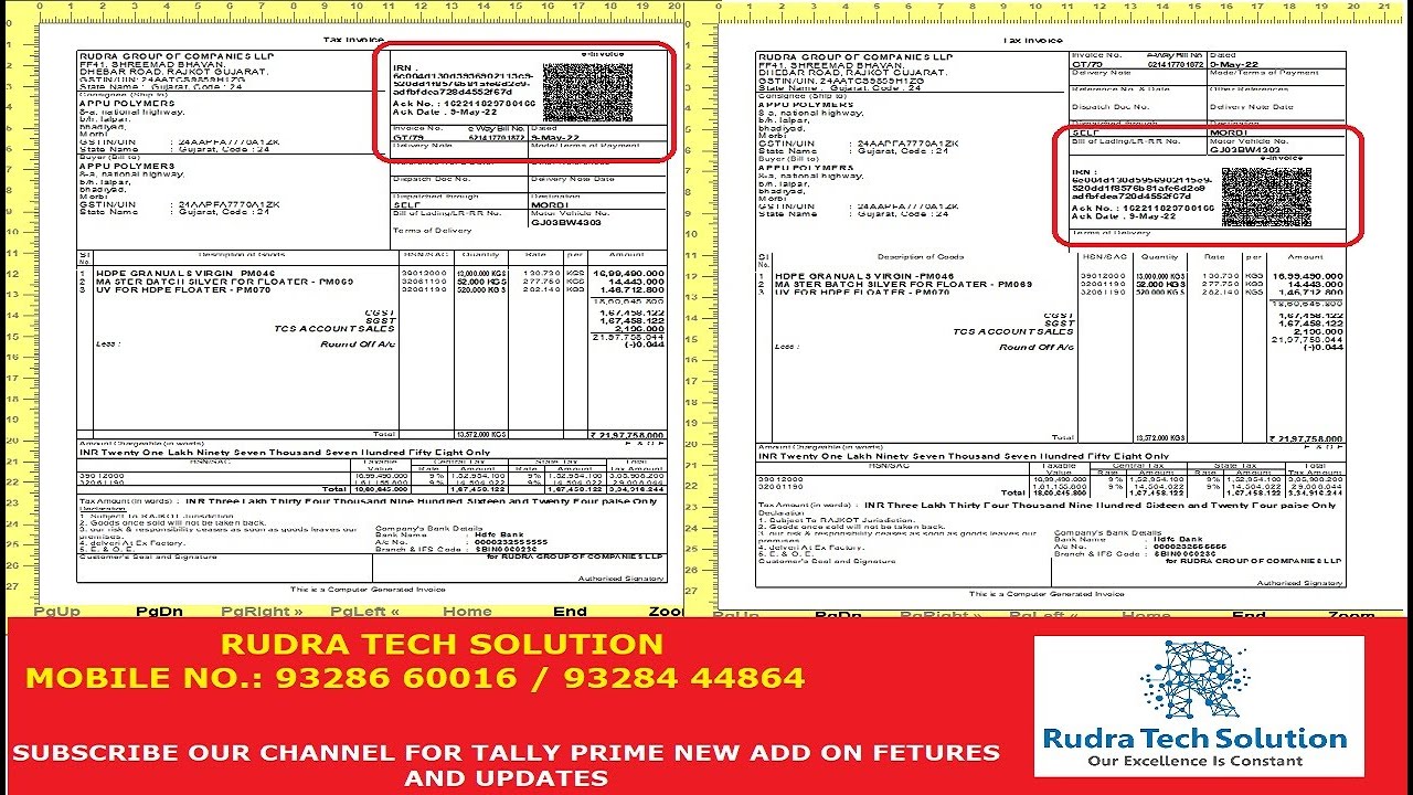 Tally TDL Change Print Location Of E invoice E invoice IRN QR Code
