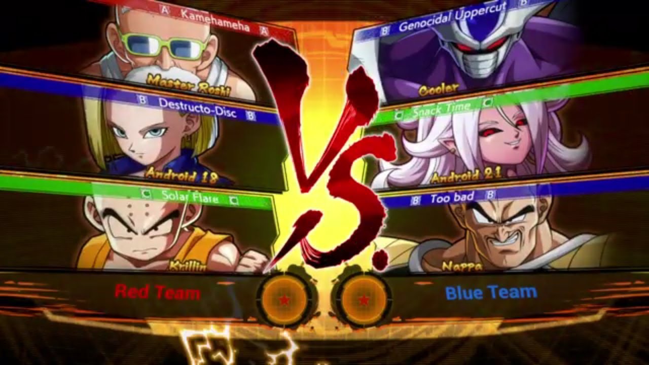 DRAGON BALL FighterZ Master Roshi,Android 18,Krillin VS Cooler,Android ...