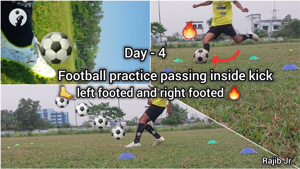 ( Day - 4 ) Football practice passing inside kick 🦶 left footed and ...